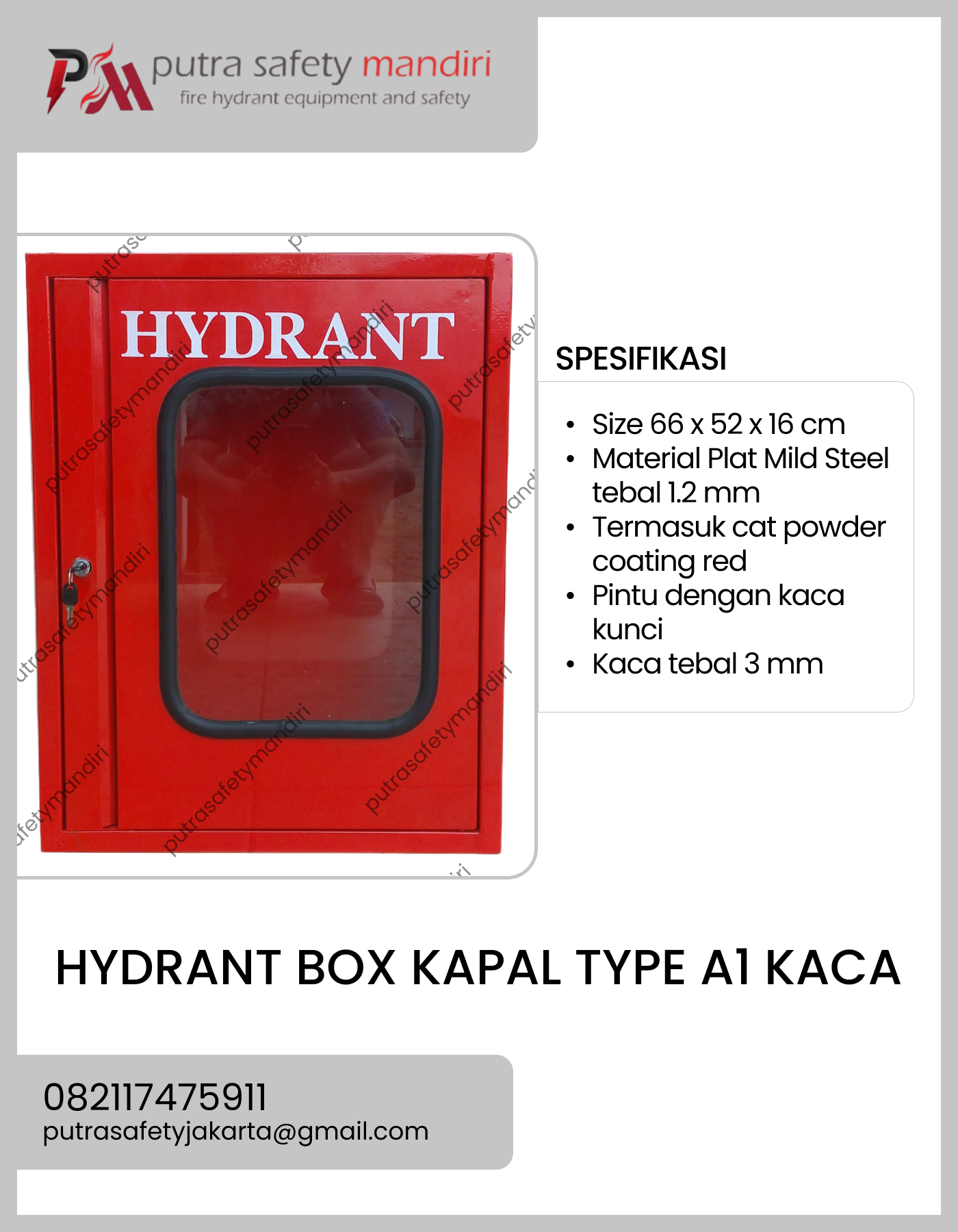 BOX HIDRAN KAPAL TYPE A1 PINTU KACA 3 MM PLAT BESI
