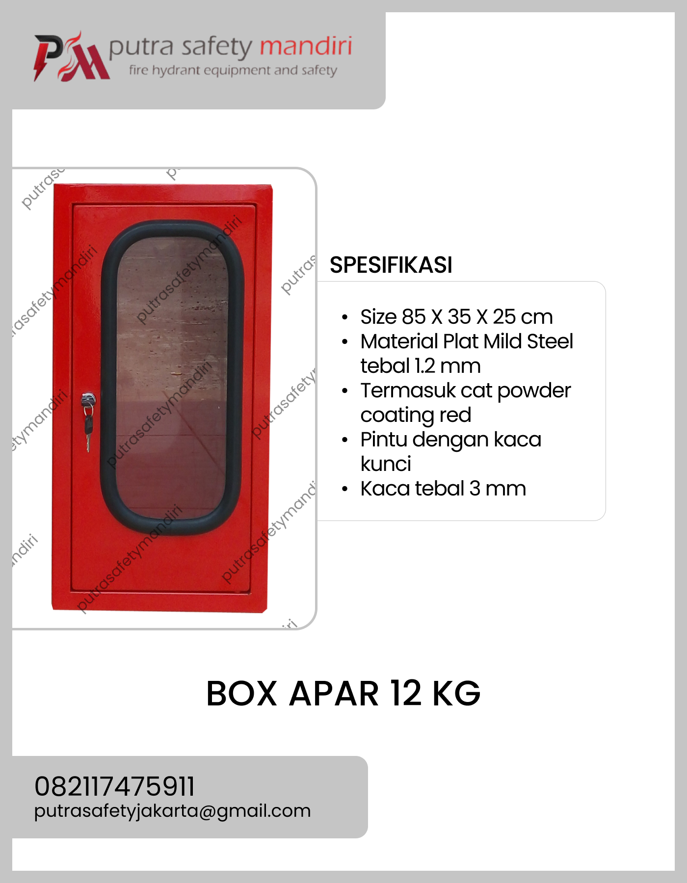BOX APAR UKURAN BESAR 12 KG PLAT BESI PINTU KACA