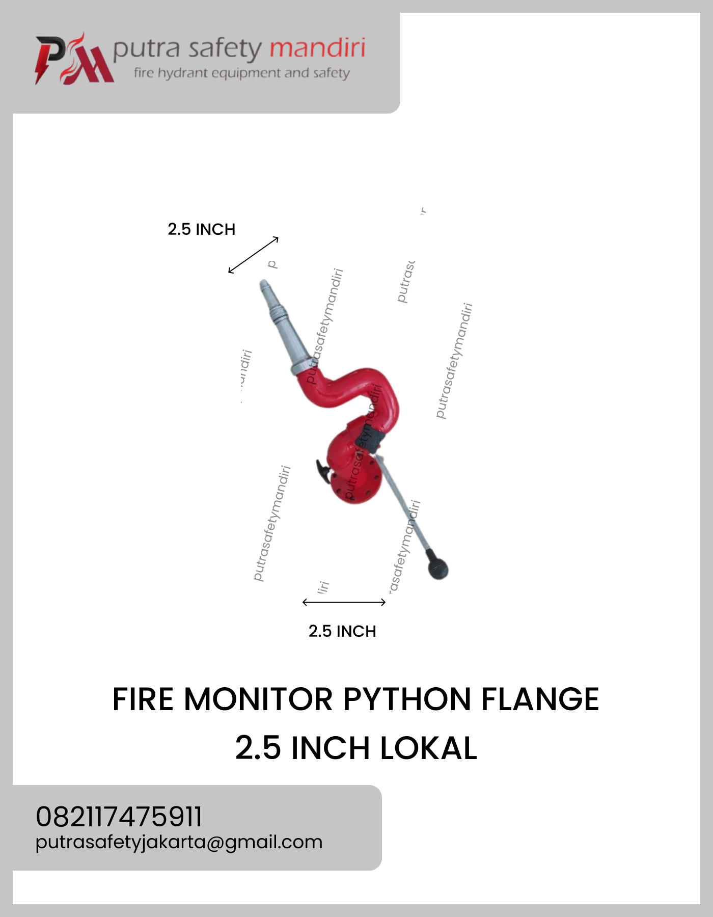 FIRE MONITOR LOKAL PYTHON INLET 2.5 INCH FLANGE S