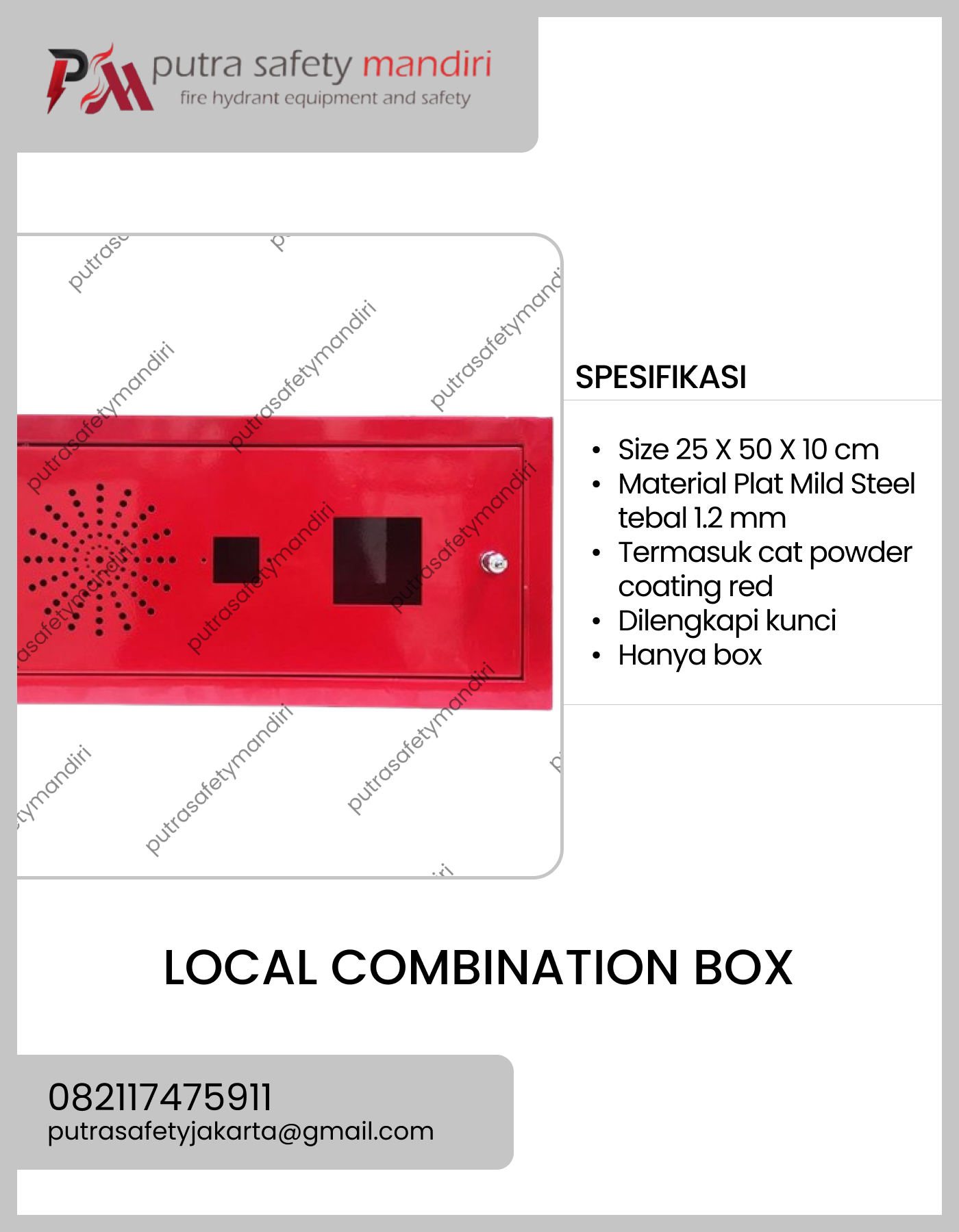 JUAL LOCAL COMBINATION BOX SIZE 25X50X10 KOTAK FIRE