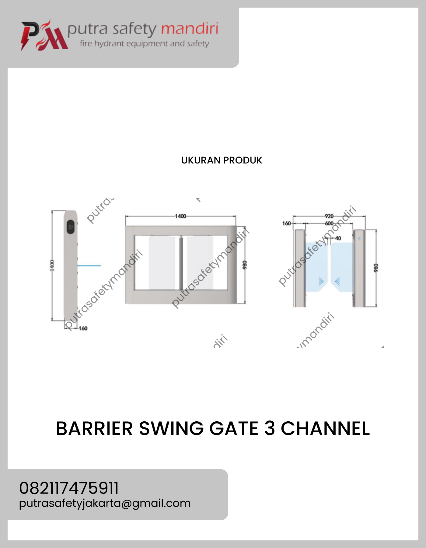 BARRIER SWING GATE 3 LANE OTOMATIS AKSES SYSTEM