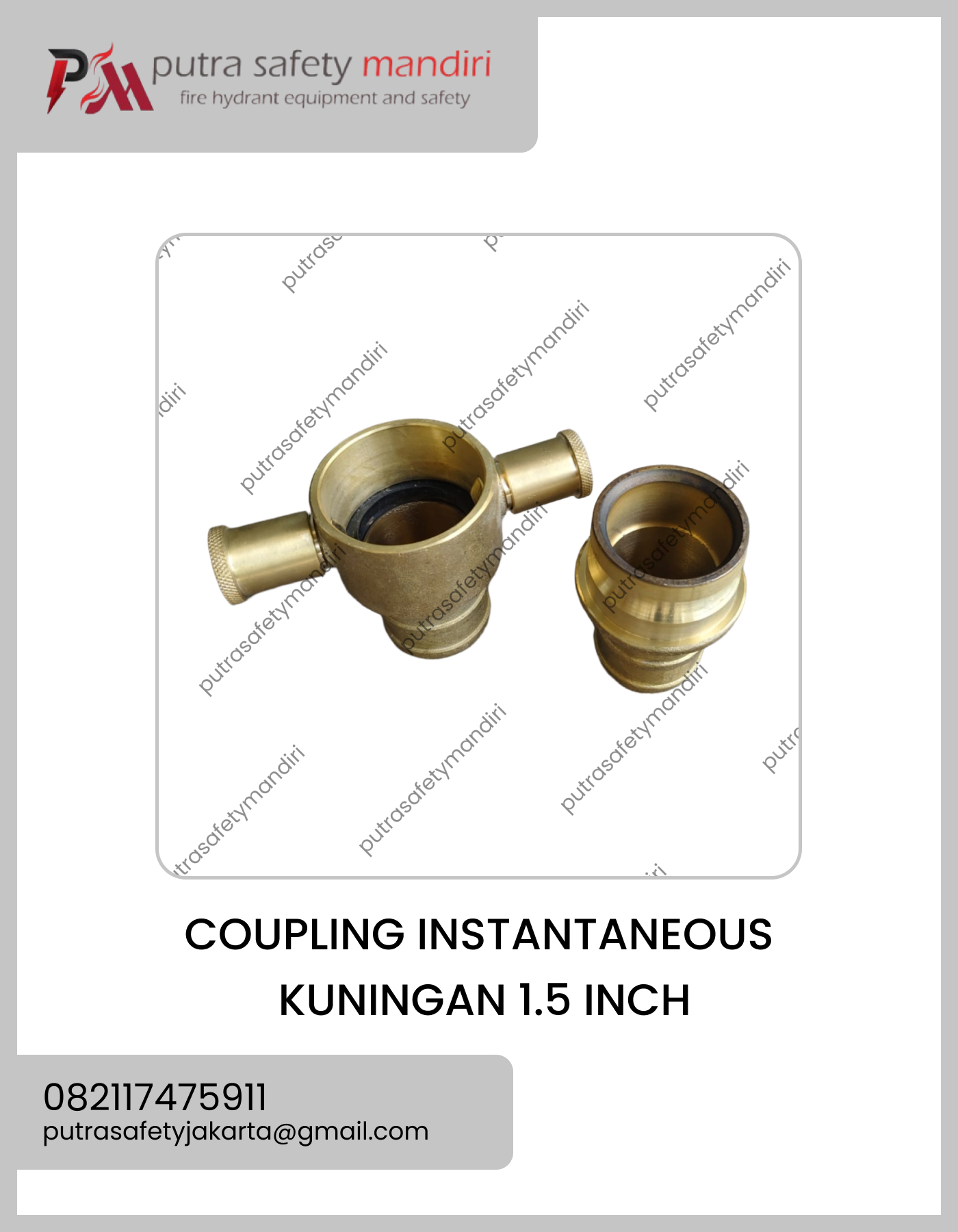 INSTANTANEOUS COUPLING KUNINGAN 1.5" KOPLING SELANG HYDRANT PEMADAM ...