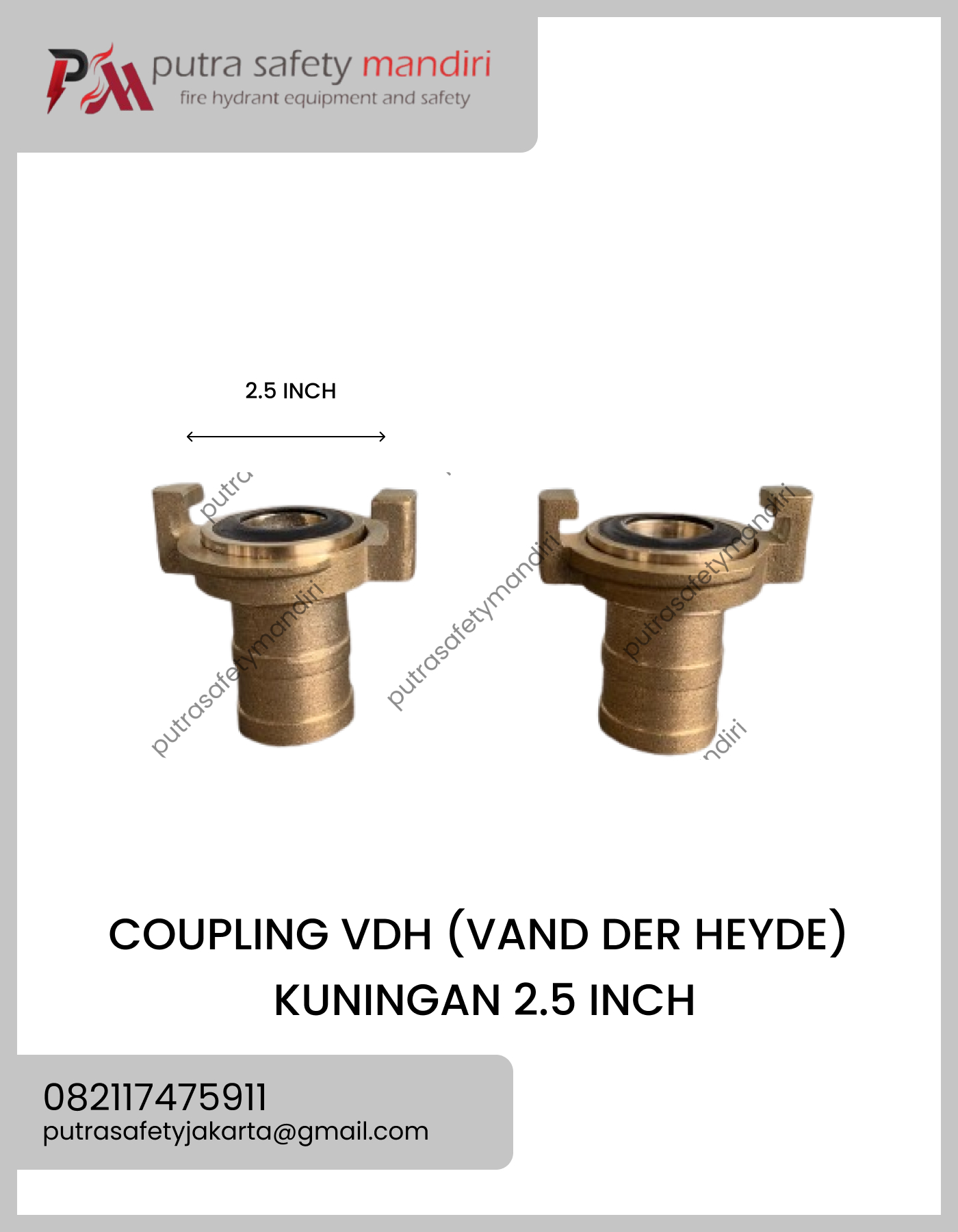 COUPLING VDH 1.5" KUNINGAN VAN DER HEYDE FIRE HOSE