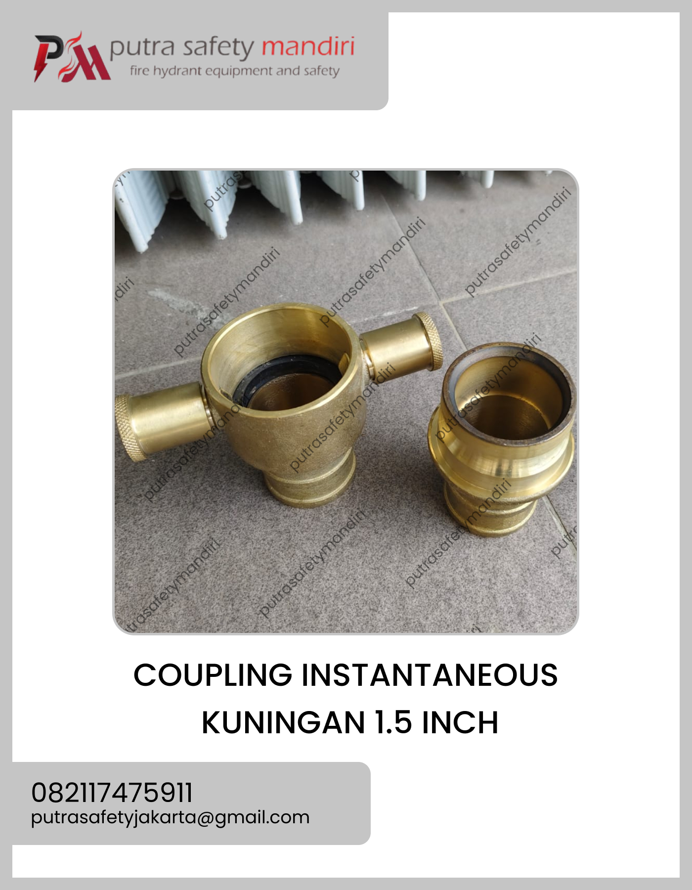 INSTANTANEOUS COUPLING KUNINGAN 1.5" KOPLING SELANG HYDRANT PEMADAM ...