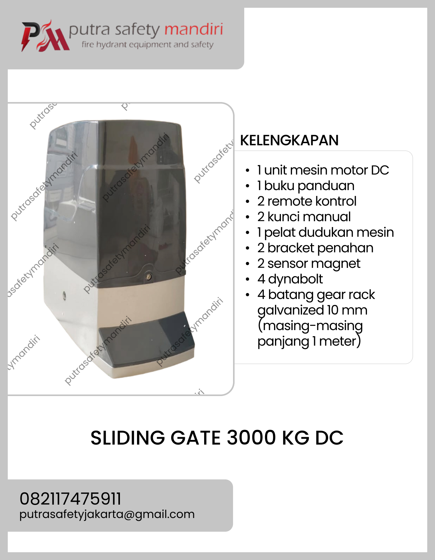 SLIDING GATE 3000KG DC MESIN PAGAR OTOMATIS REMOTE